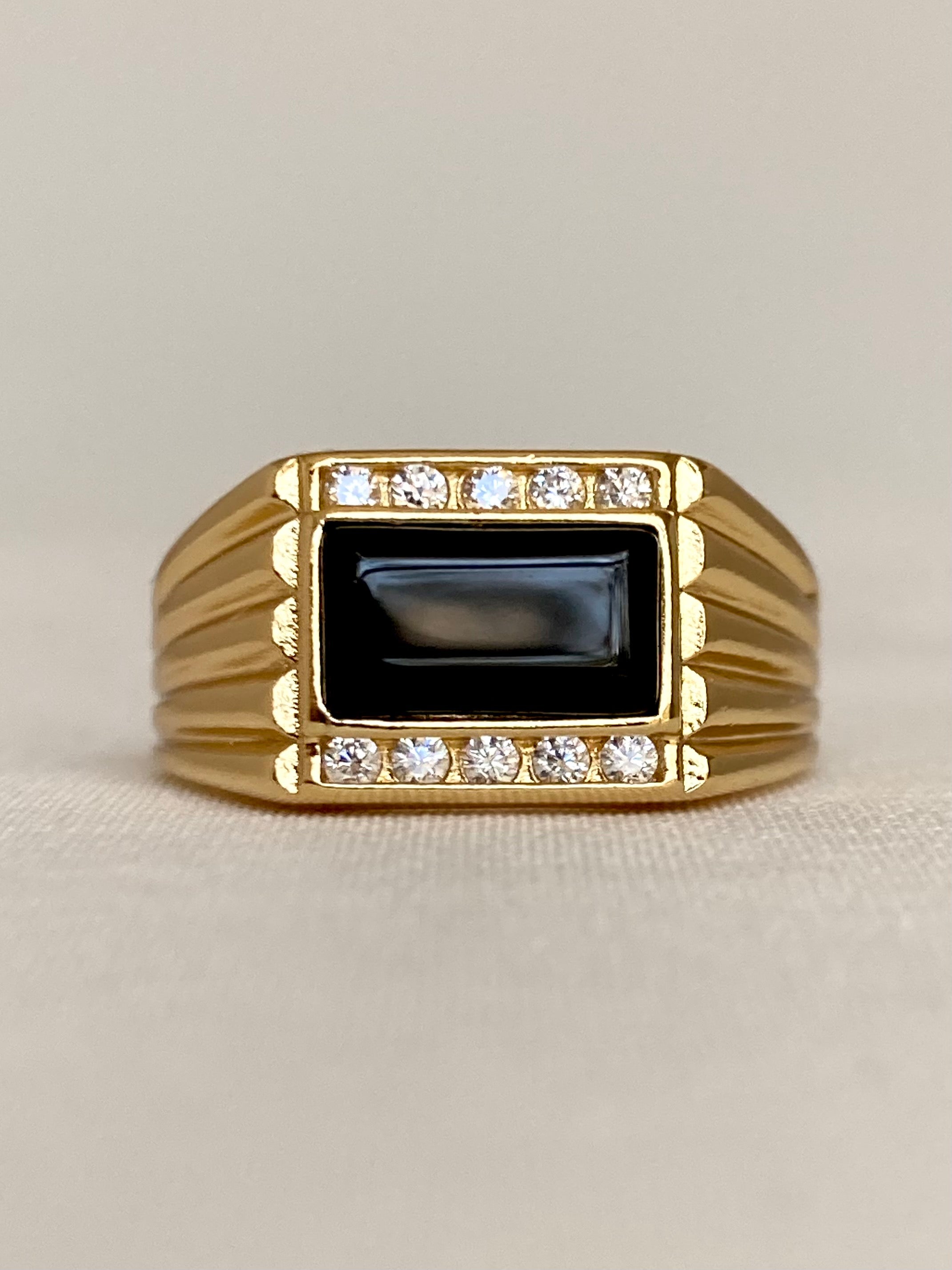 The Levi Black Onyx Ring | SPARROW