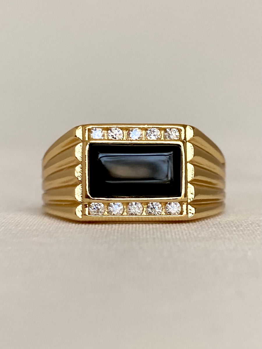 The Levi Black Onyx Ring | SPARROW